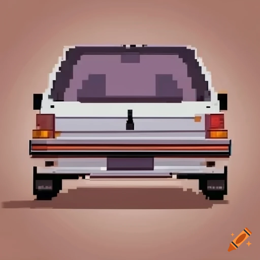 8-bit style white peugeot boxer camper van on Craiyon