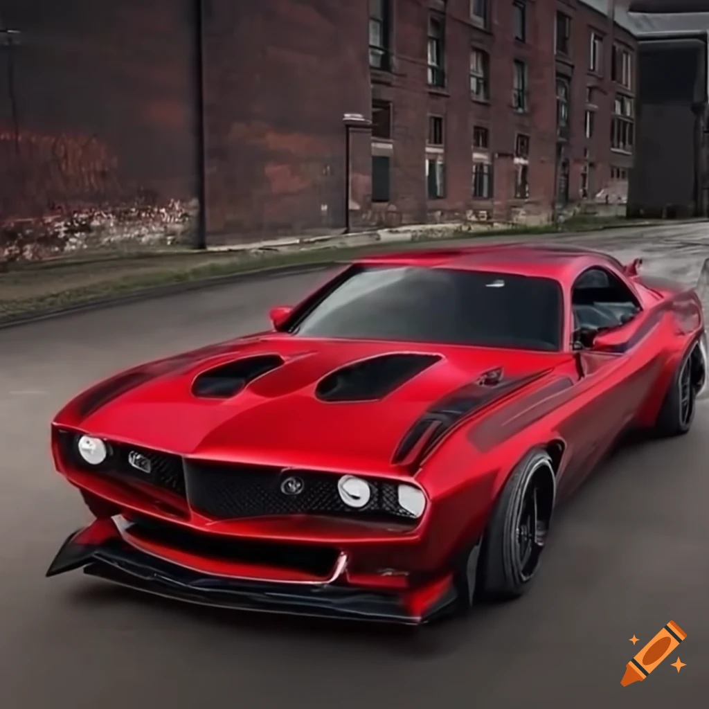 Blueprint of a metallic red 2025 Novitec Cuda Banshee on Craiyon