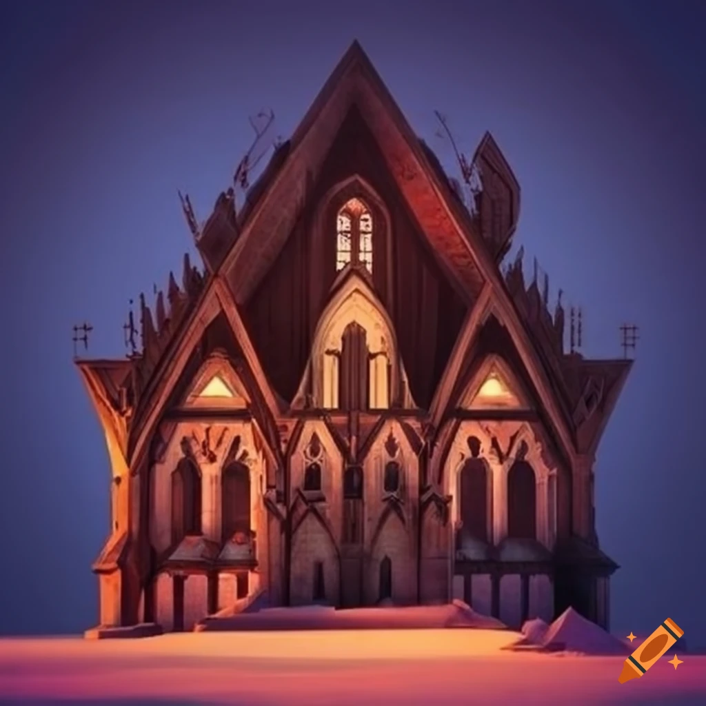 Symmetrical white castle on ice on Craiyon