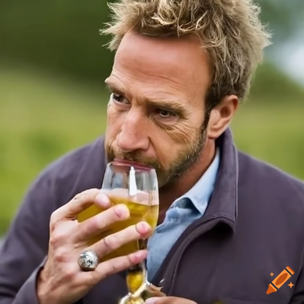 Ben fogle enjoying the aroma of wine