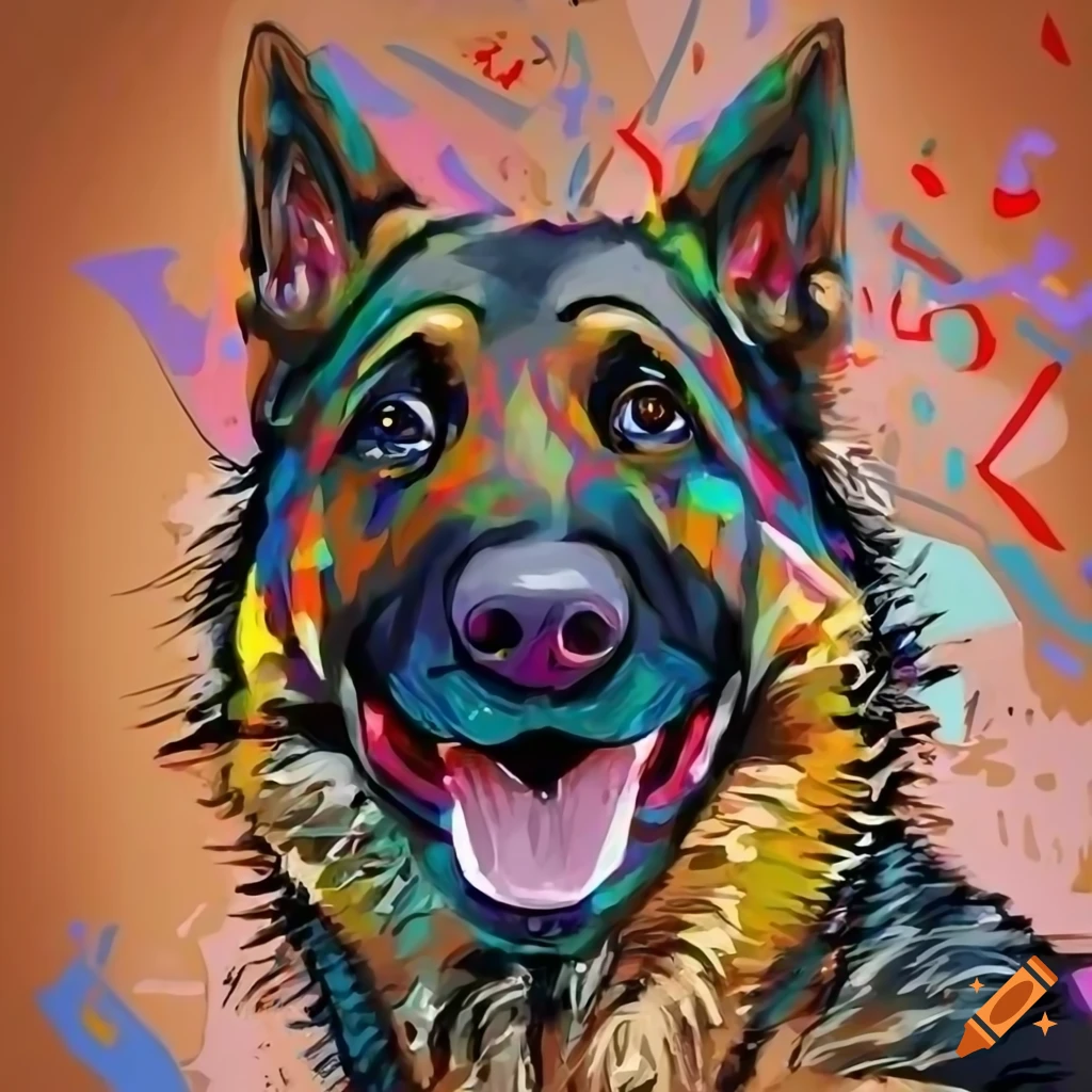 Abstract graffiti of a german shepherd dog on Craiyon