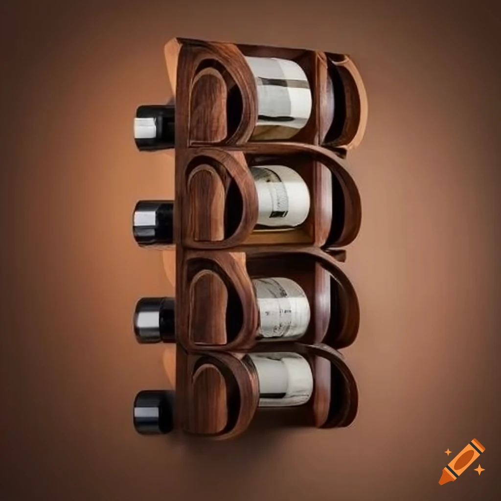 Handcrafted walnut wood wine rack for your wall