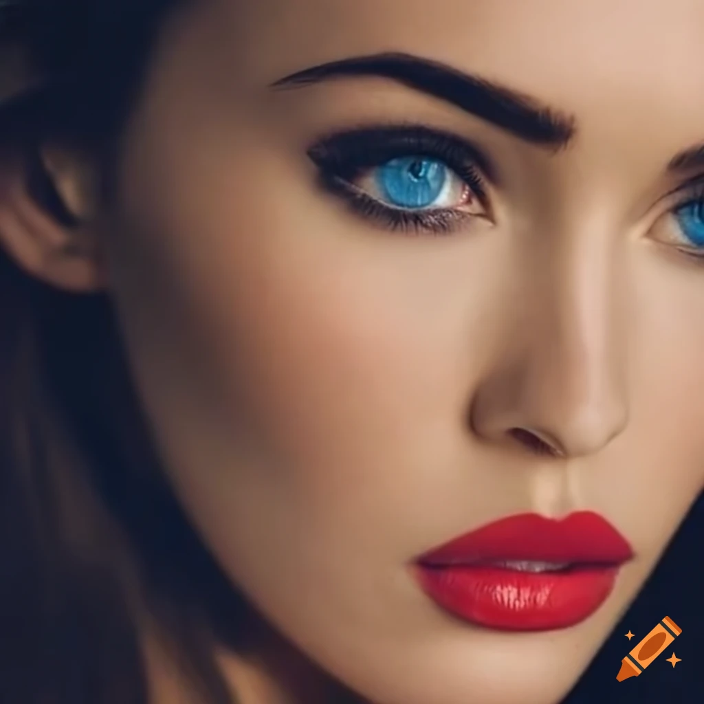 Close-up photo of a beautiful woman with alluring features on Craiyon