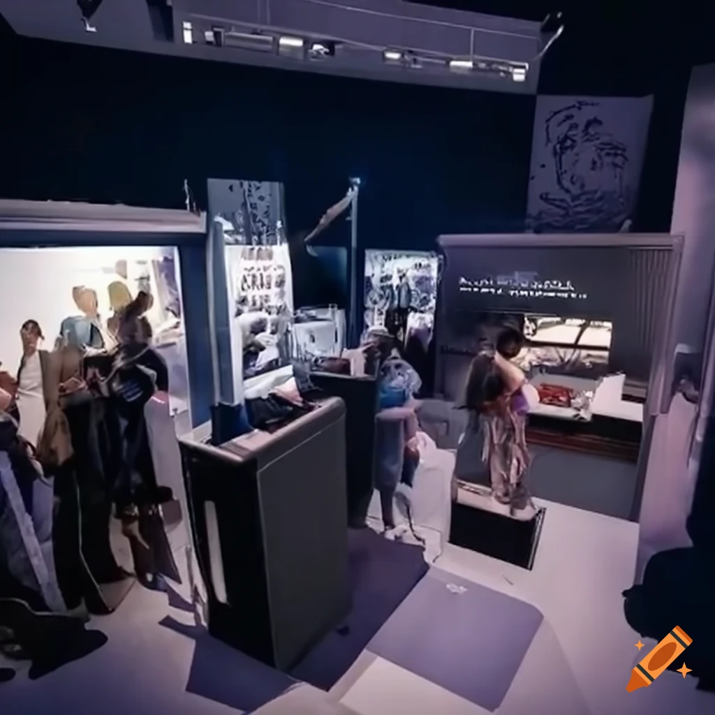 Attendees experiencing vr at an exhibition booth