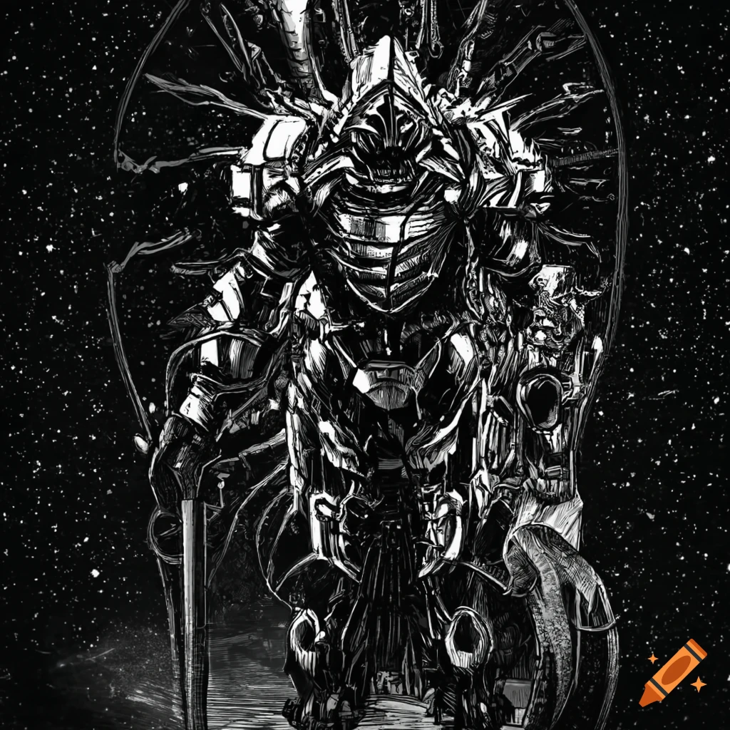 Image of a majestic space knight in vibrant cosmic colors on Craiyon