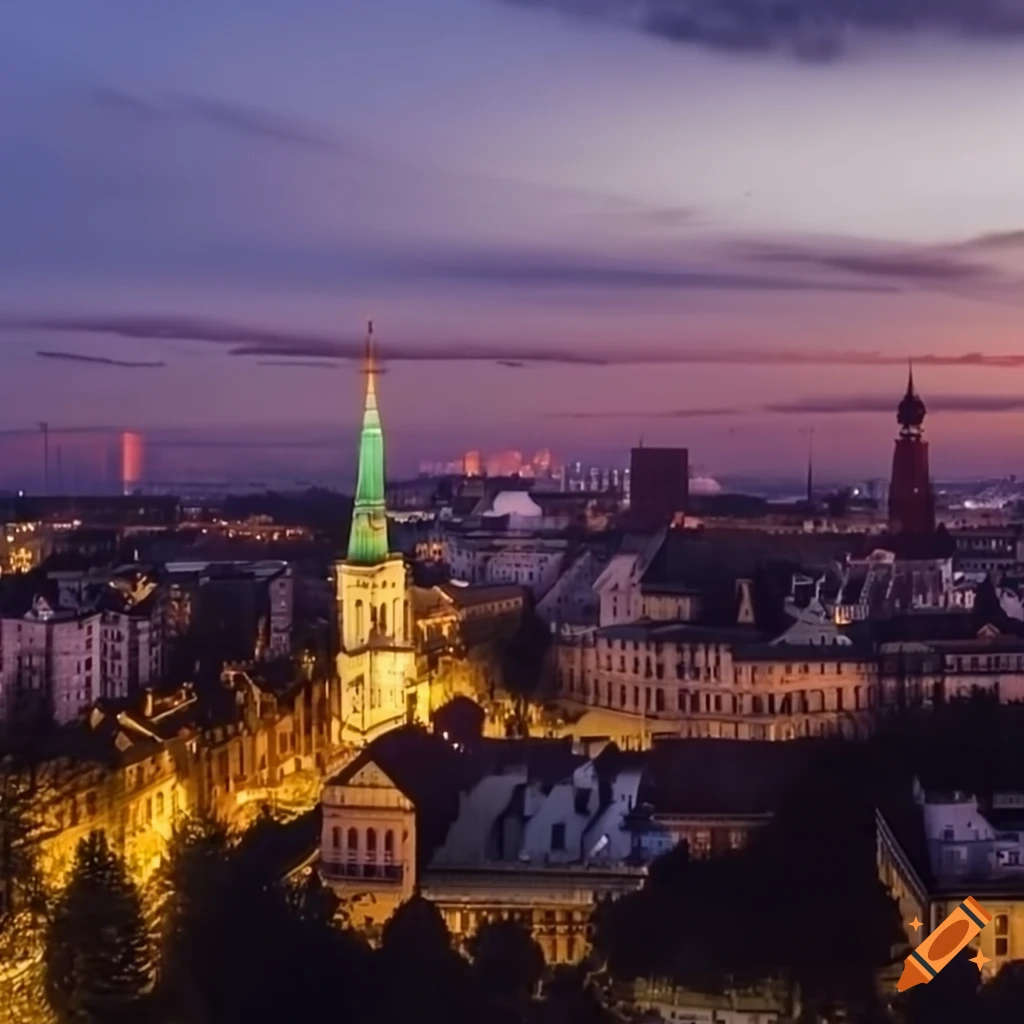 Vilnius city skyline