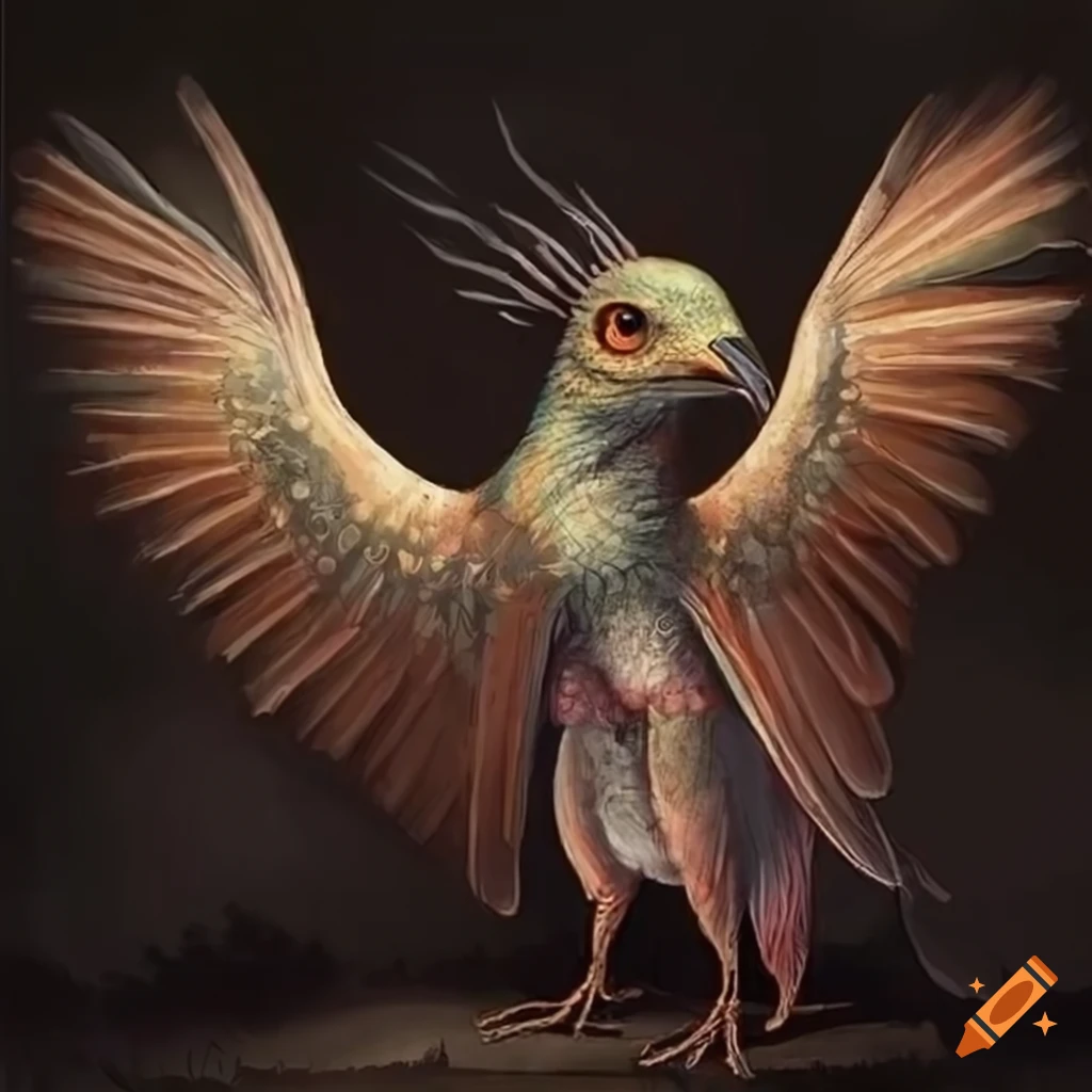 Unique bestiary creature art with bird/mammal elements on Craiyon
