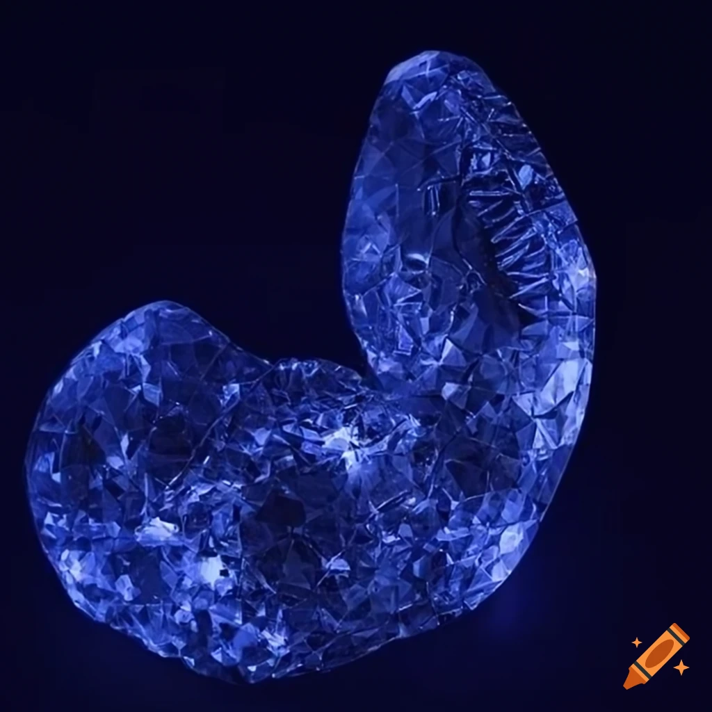 Abstract sculpture with crystal-like formations on Craiyon