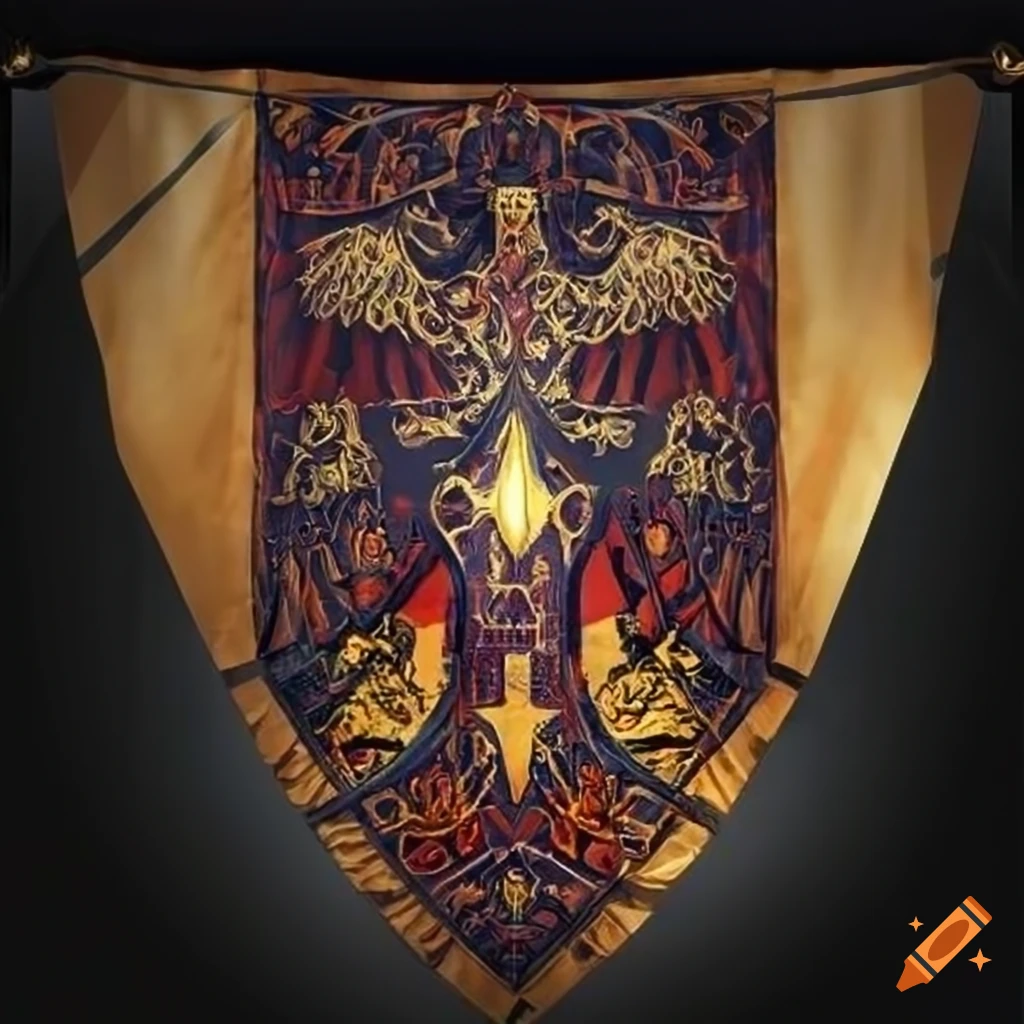 Banner with a flying city emblem on Craiyon