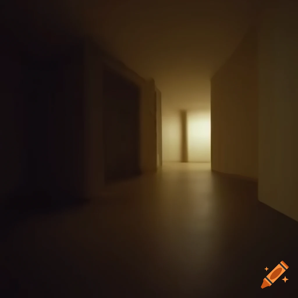 High quality image of a dimly lit liminal space on Craiyon