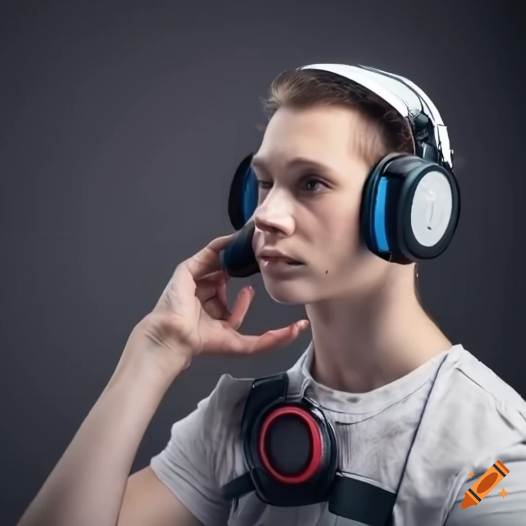 Pro player with headphones on on Craiyon