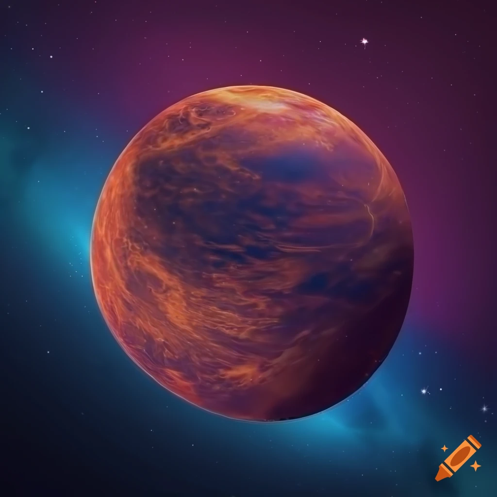 Planet with a brownish glow on a starry background