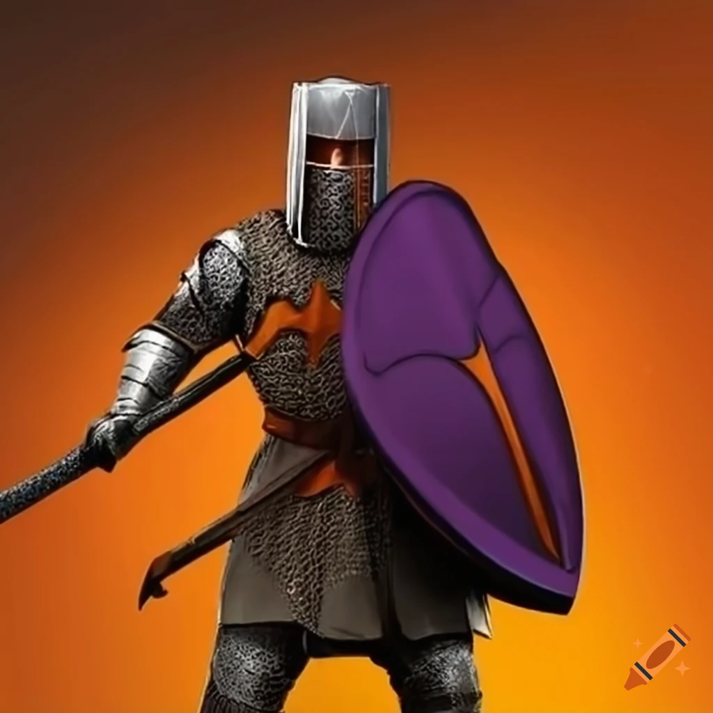 Image of a templar knight blocking an arrow with a shield on Craiyon