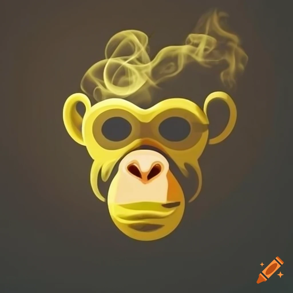 Yellow monkey smoke logo on Craiyon
