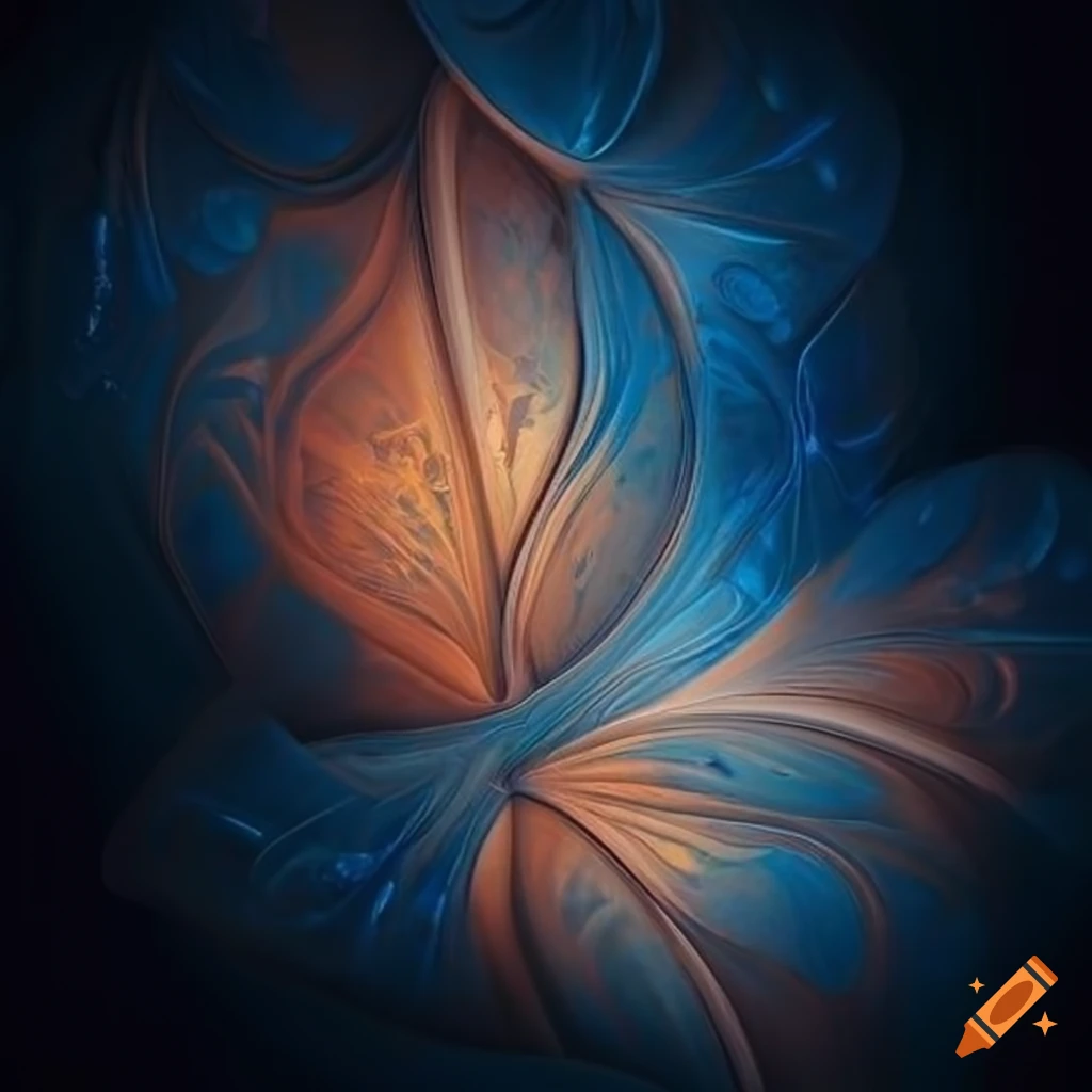 Delicate and soft tendril petal canvas abstract organic oil painting on ...