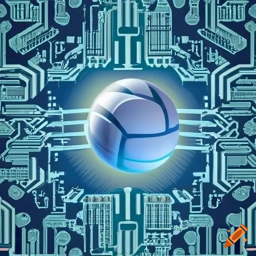 Volleyball with embedded computer chip on Craiyon