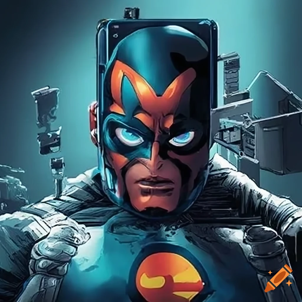 Comics-style depiction of an expert repairing an iphone on Craiyon