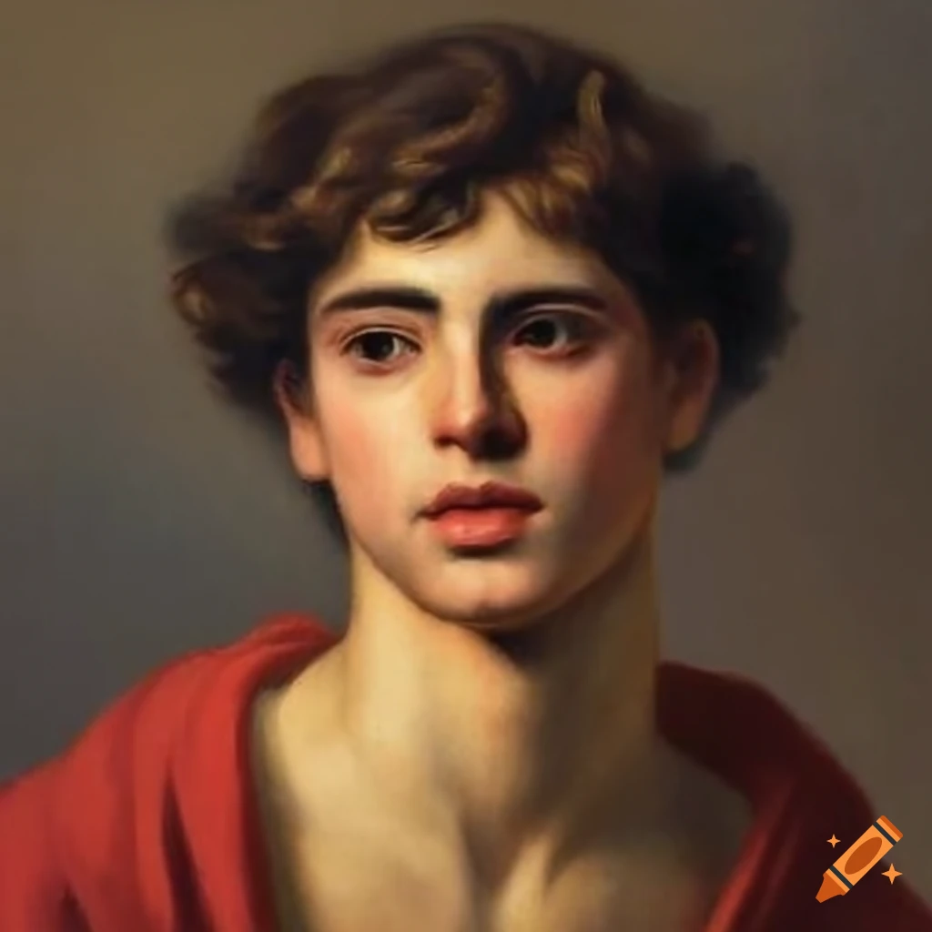 Monet's oil painting of a male greek god on Craiyon