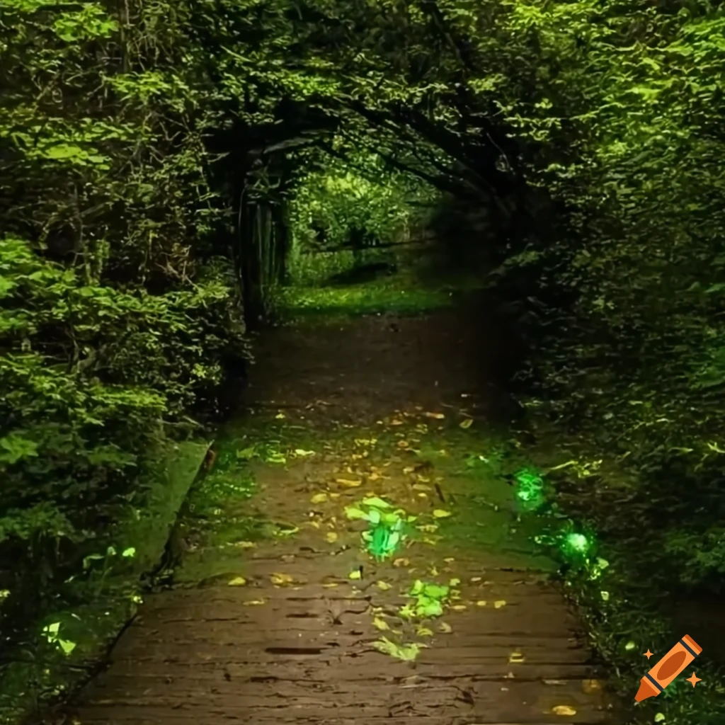 Entrance gate to a magical garden full of fireflies on Craiyon
