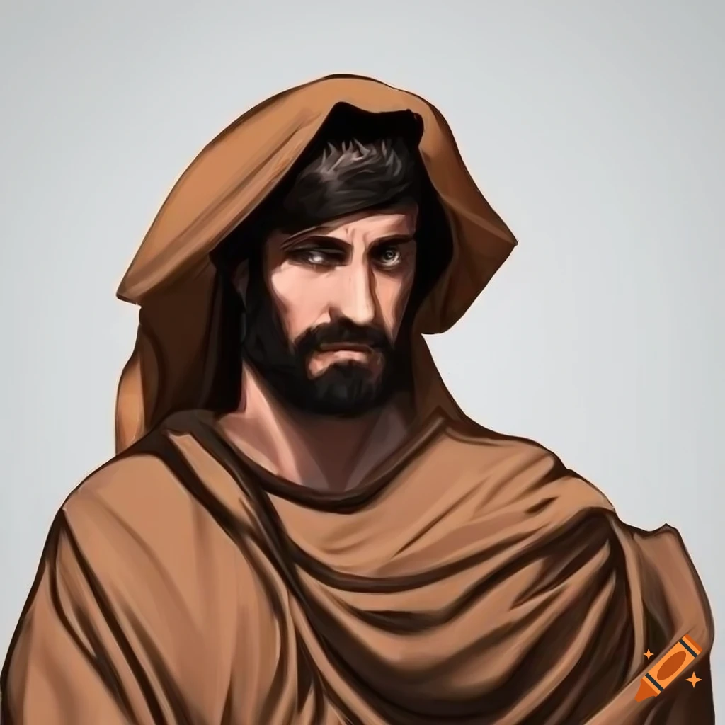 Portrait of a male mage in ancient greek costume