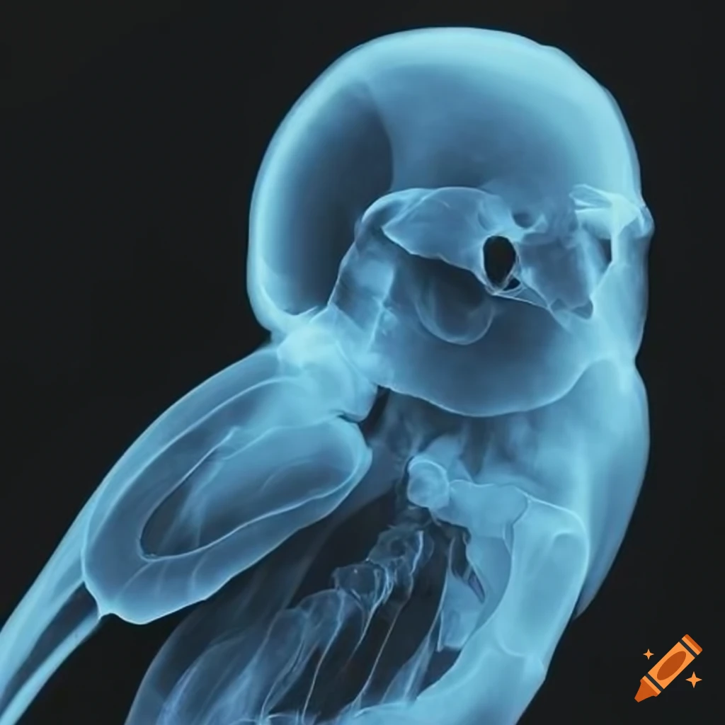 X-ray of a toy bird on Craiyon
