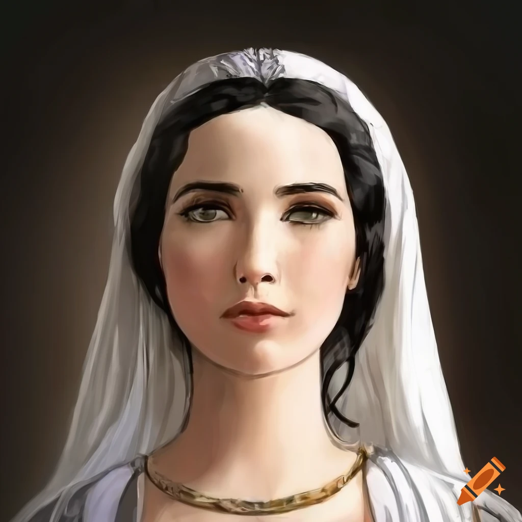 Portrait of a young female priestess in ancient greece