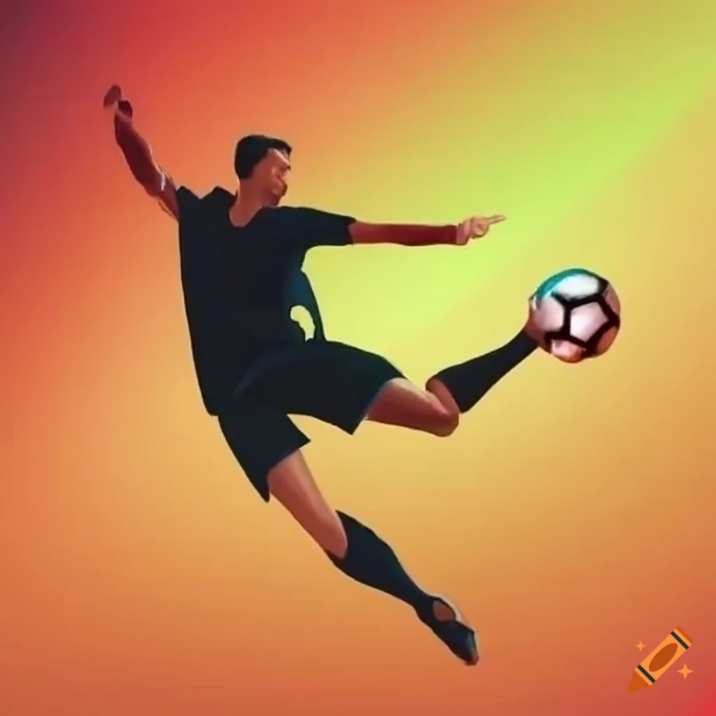 Man scoring a goal in soccer on Craiyon