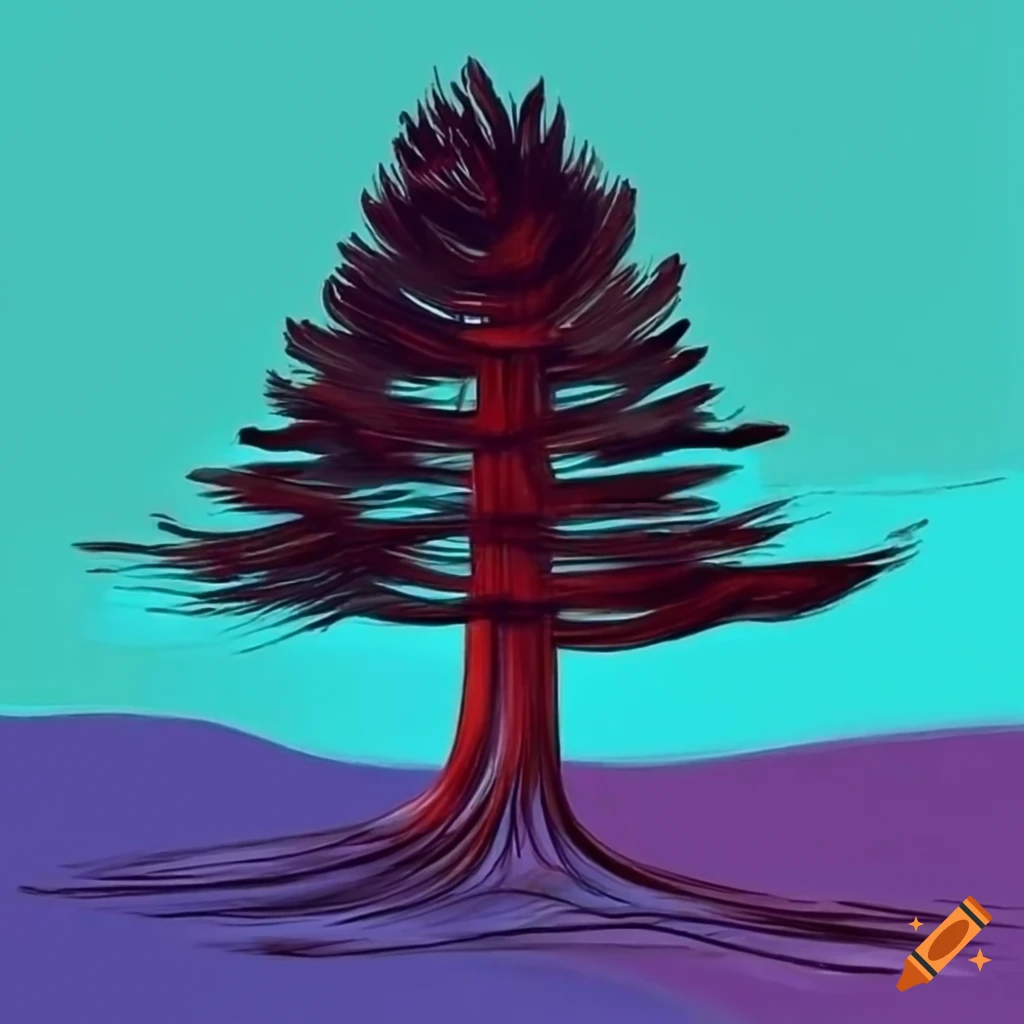 Minimalist abstract pine trees artwork on Craiyon