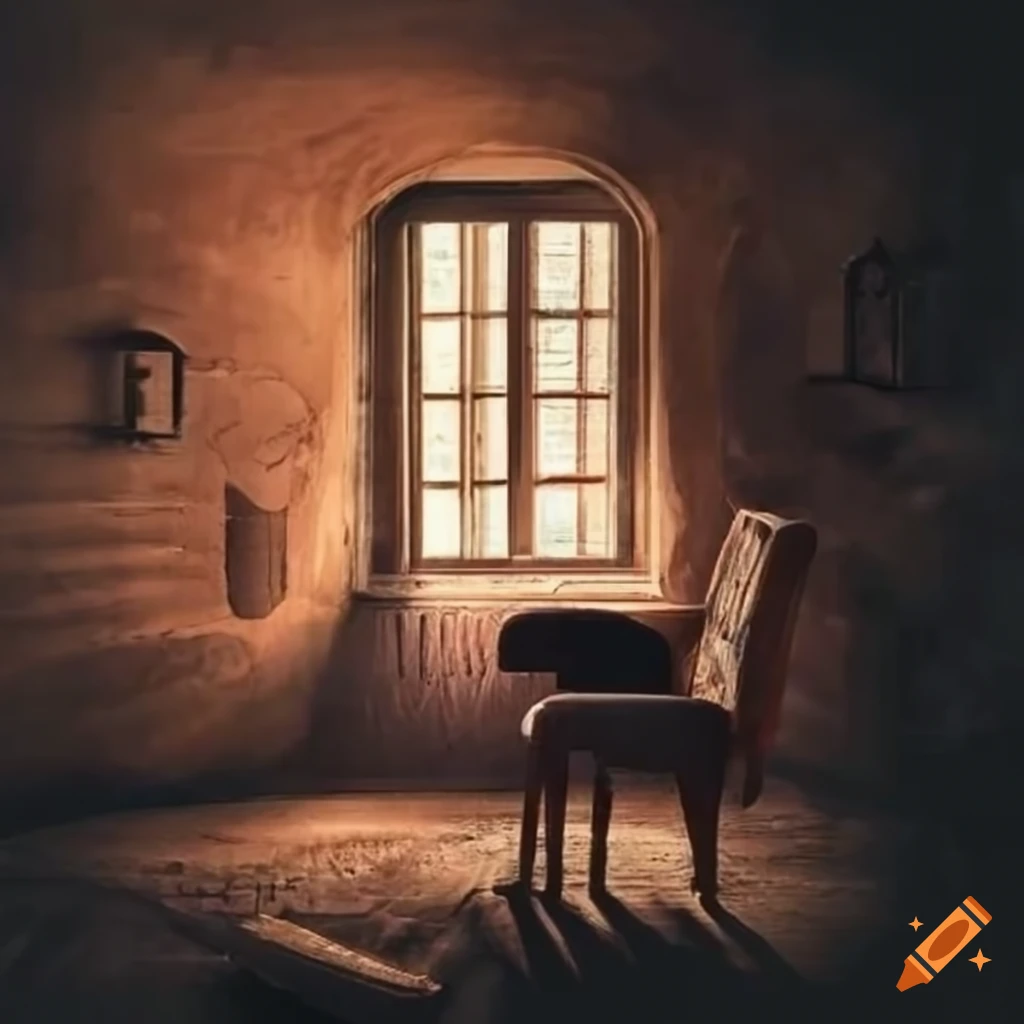 Dark old house with light coming through the window