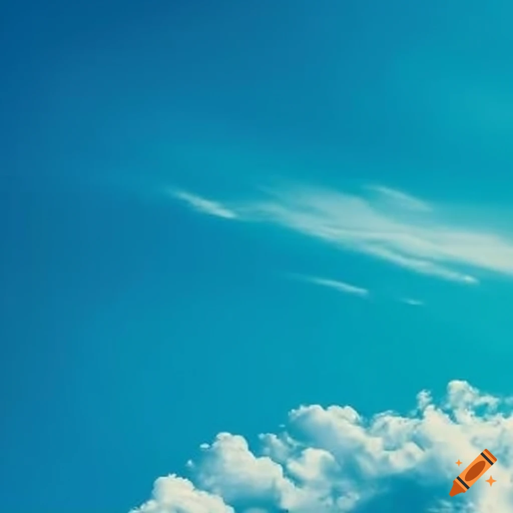 Light blue sky with a single cloud on Craiyon