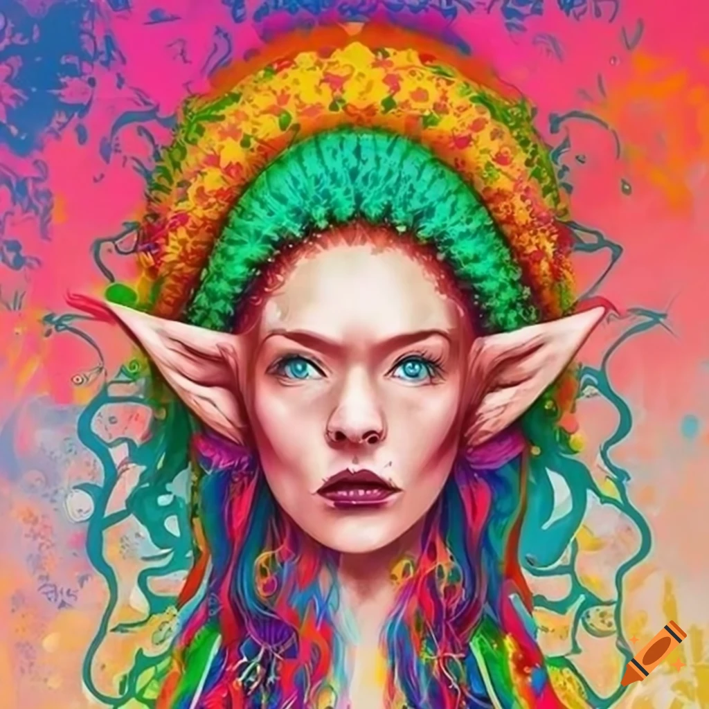 Colorful elves poster art