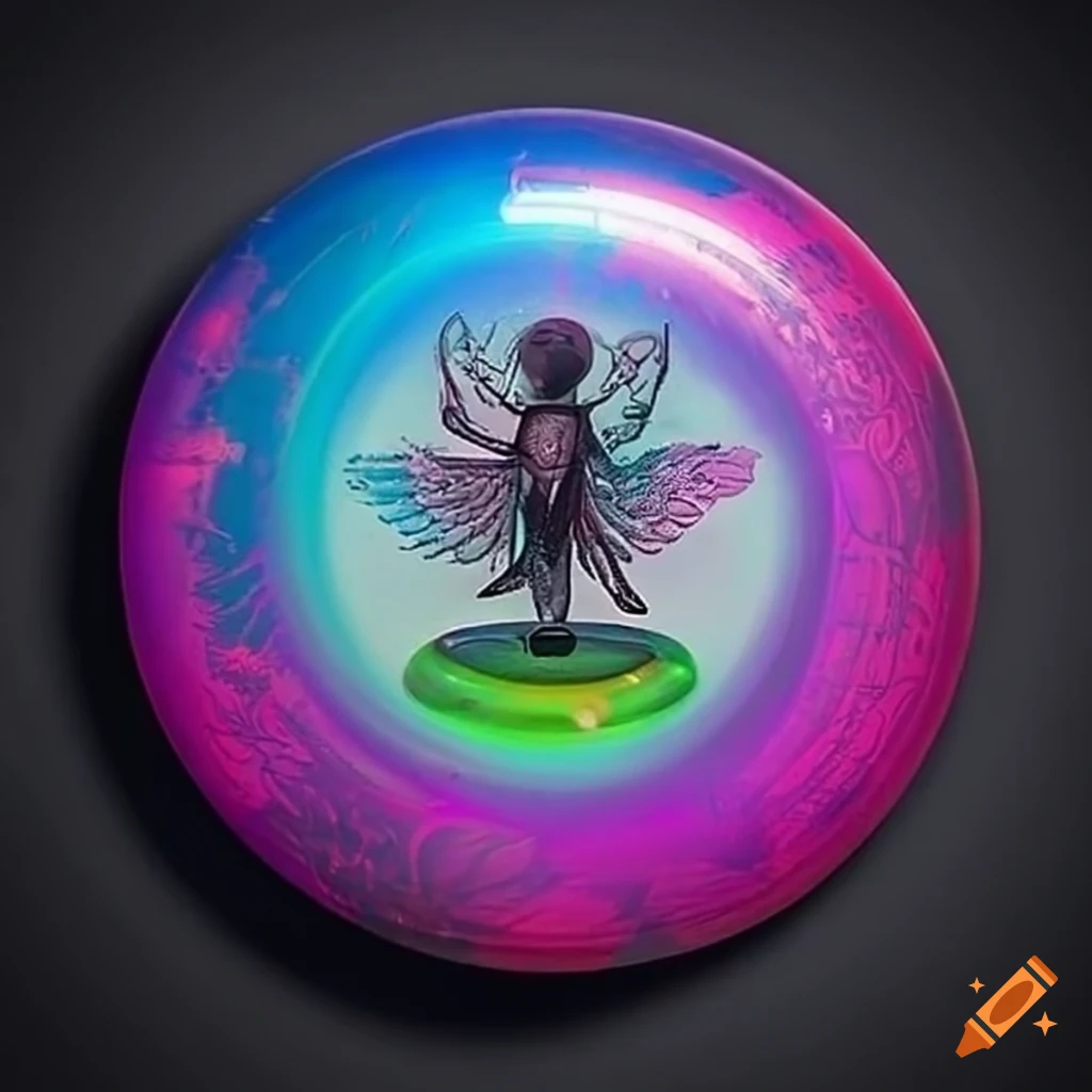 Discgolf disc with angel design on Craiyon