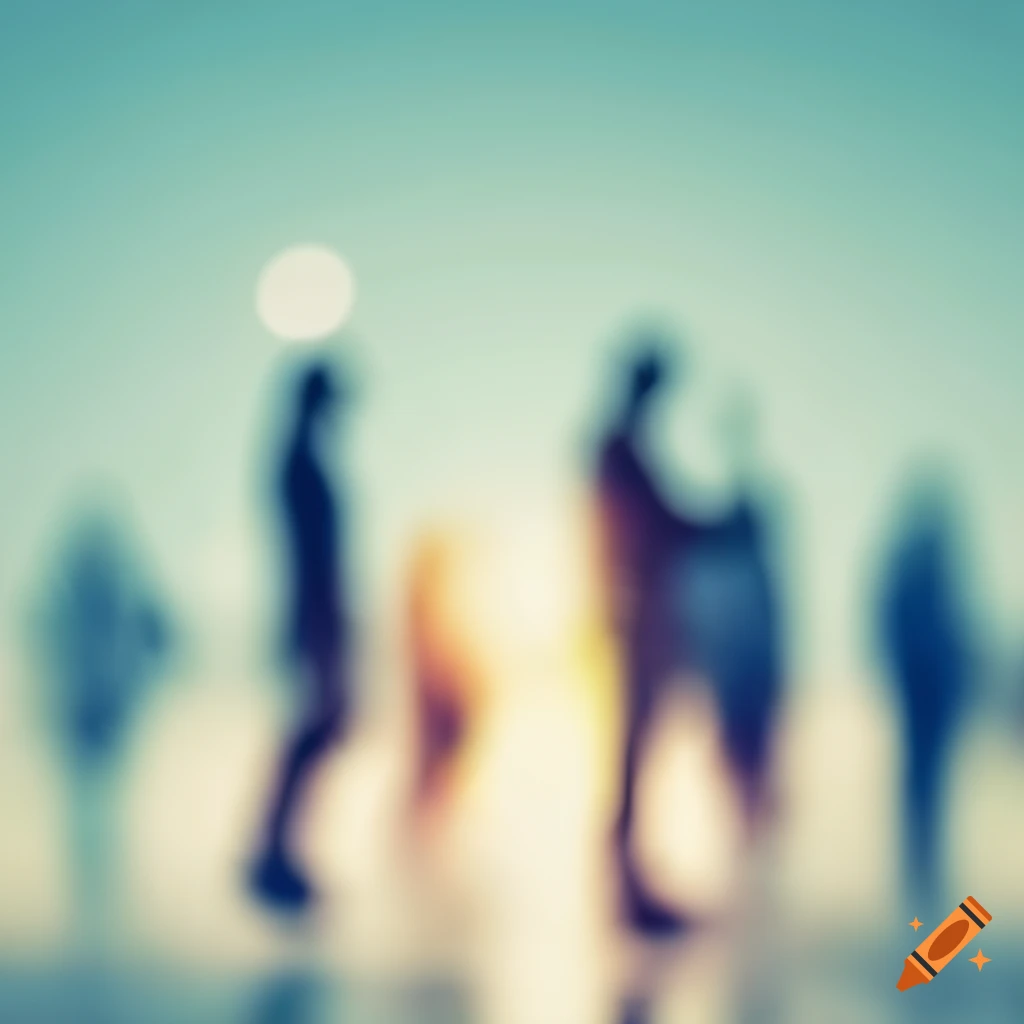 Group of people standing together looking into the distance on Craiyon