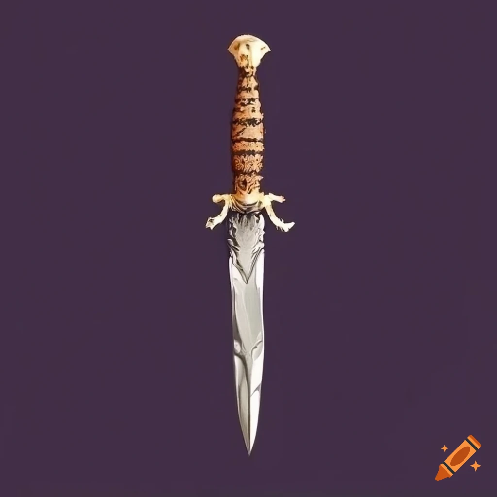 Intricately carved bone dagger on Craiyon