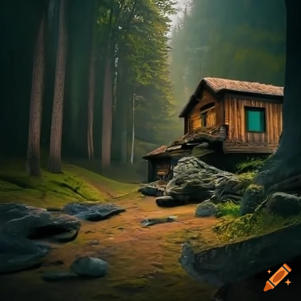 Beautiful house surrounded by trees and rocks