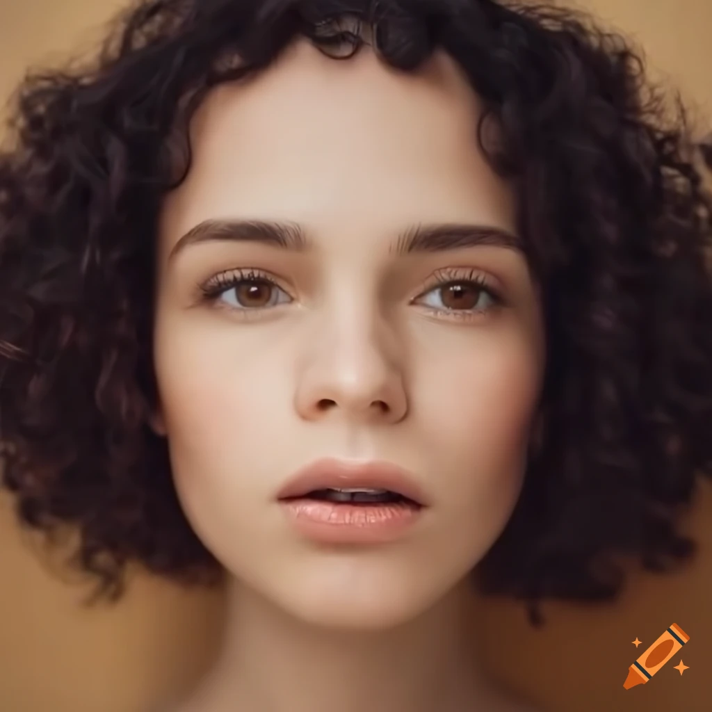 Realistic Portrait Of A Woman With Short Curly Hair On Craiyon