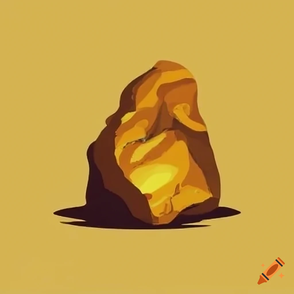 Image of a glowing yellow rock on Craiyon