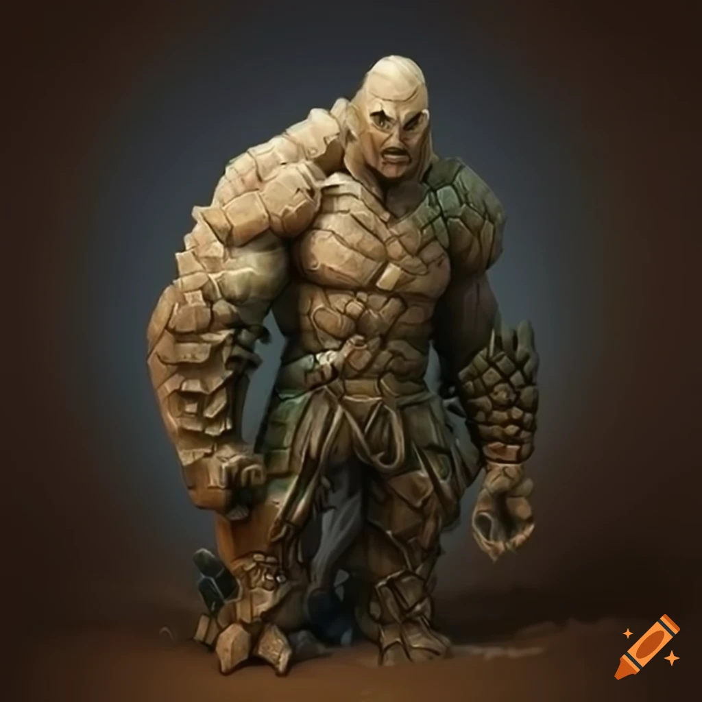 Fantasy golem sculpture on Craiyon