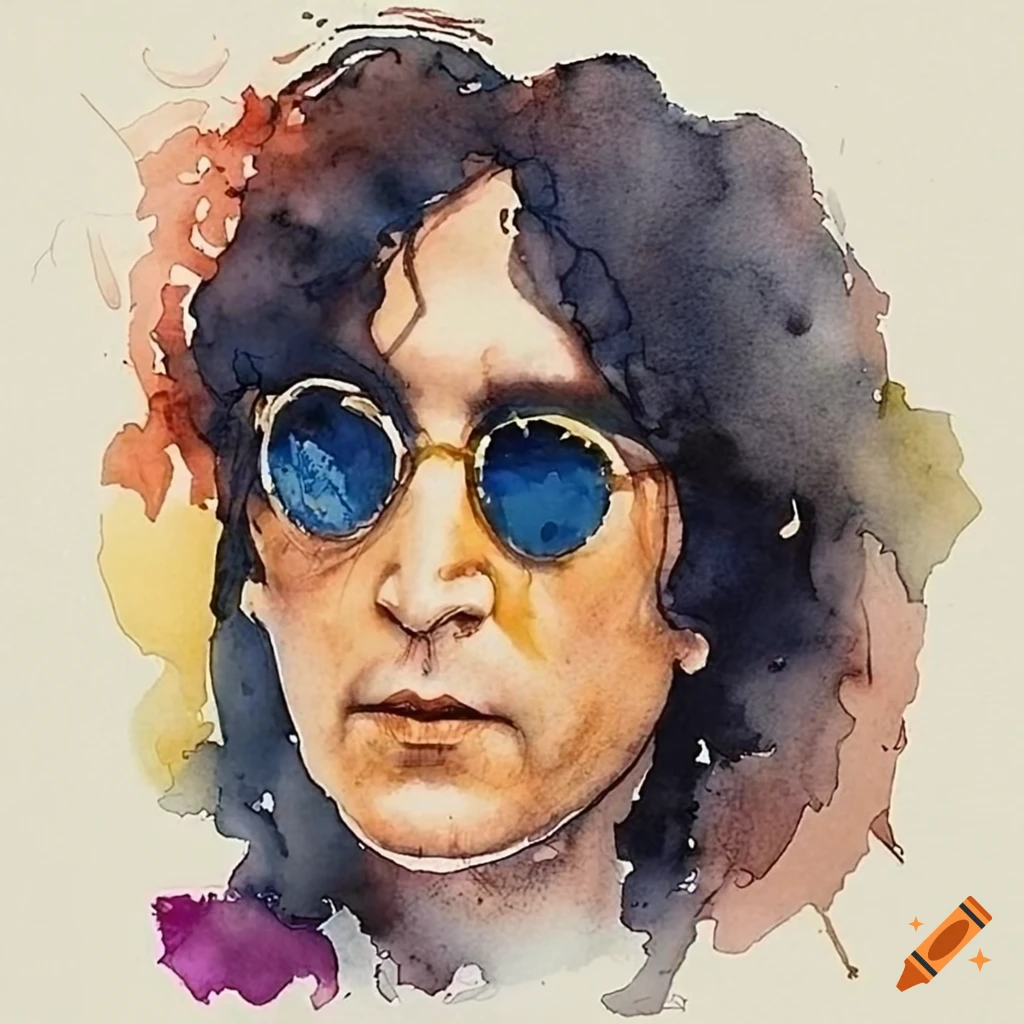 Vintage embroidery patch of detailed portrait of john lennon on Craiyon