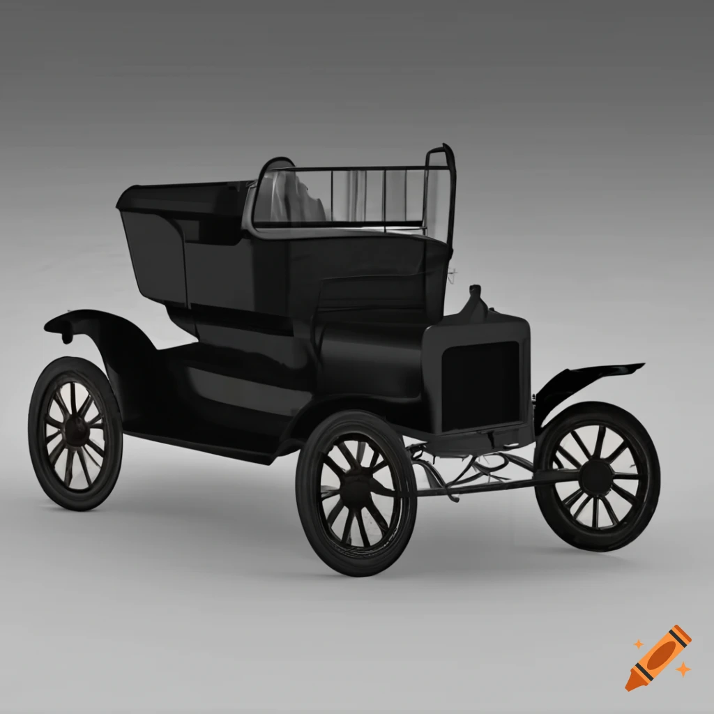 Simplified 3D render of a Ford Model T car on Craiyon