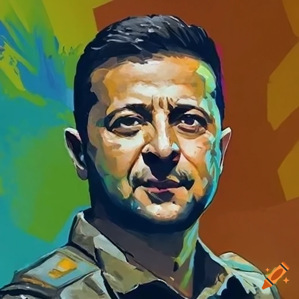 Volodymyr zelensky depicted as a ukrainian religious icon on Craiyon