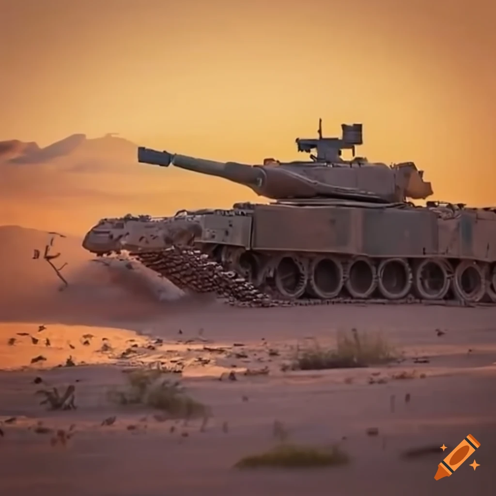 Desert training ground for main battle tanks on Craiyon