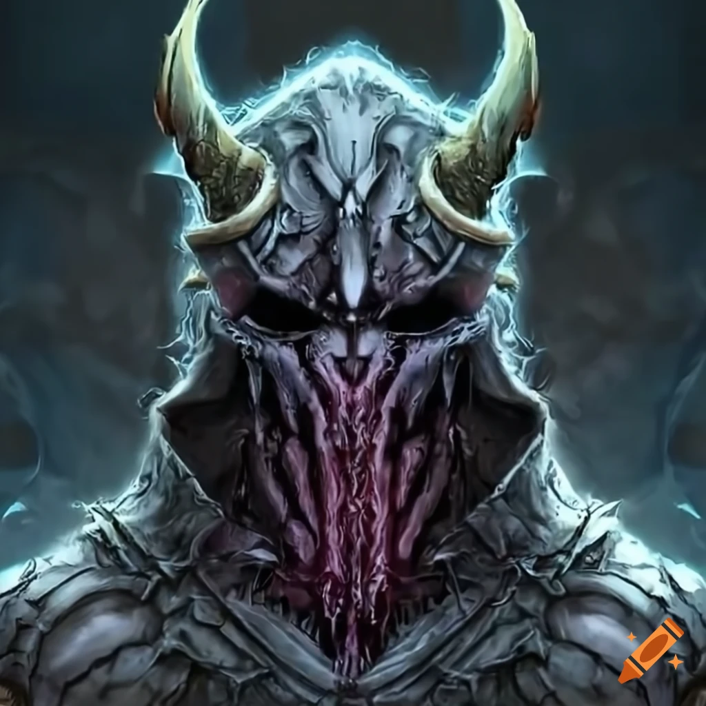 Silver armored demon on Craiyon