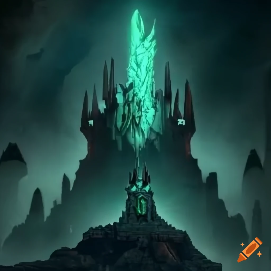 Image of the necro-obsidian castle in nevermore on Craiyon