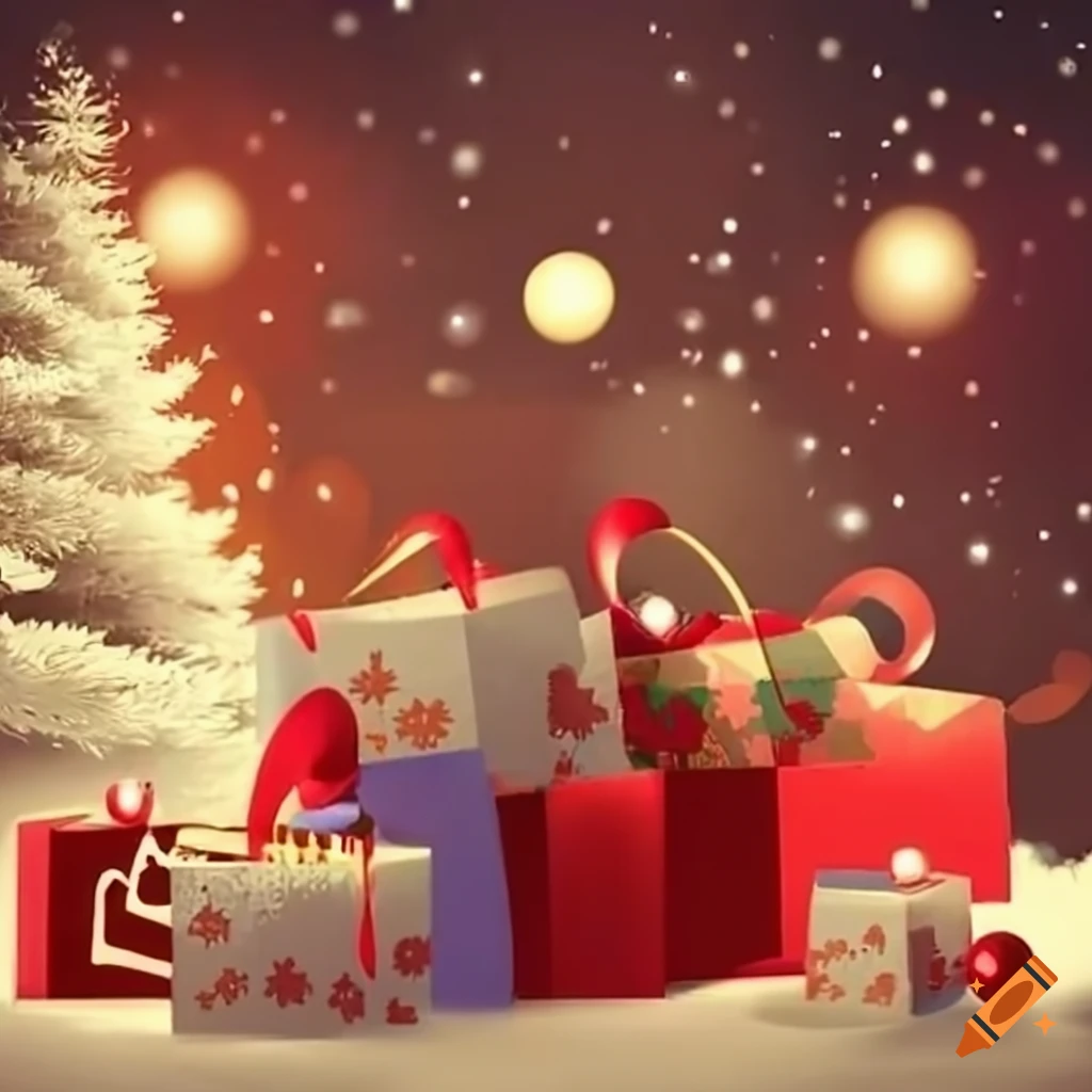 Christmas shopping scene on Craiyon