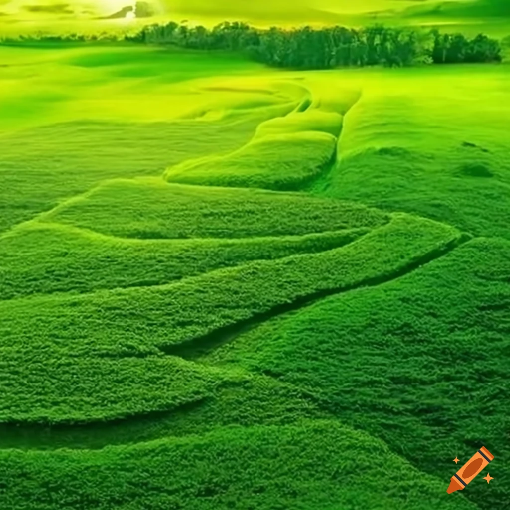 Green landscape picture on Craiyon
