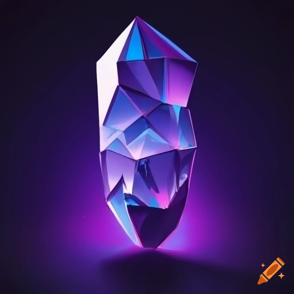 Crystal illustration for a techno music cover on Craiyon