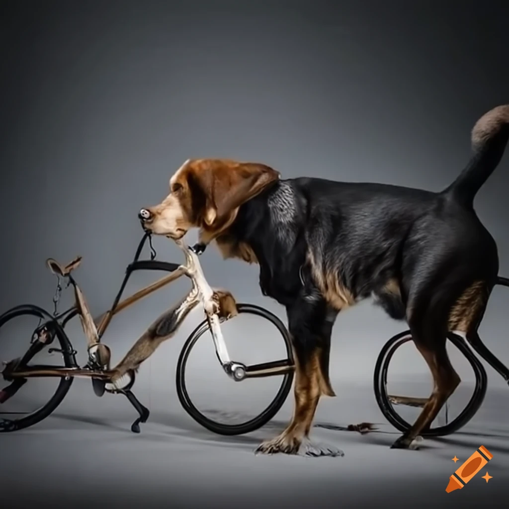 Couple riding cargo bike with bernese mountain dog on Craiyon