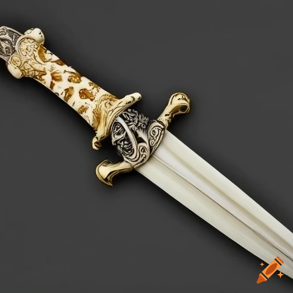 Intricately carved bone dagger