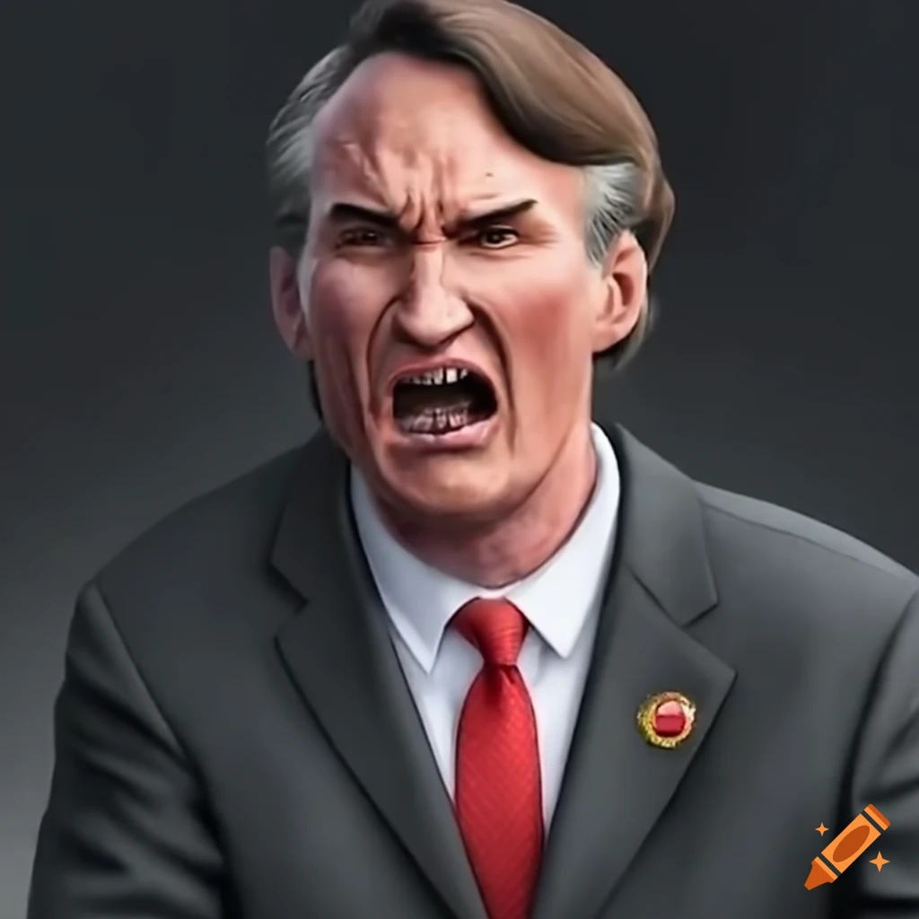 Satirical depiction of glenn youngkin holding a coathanger